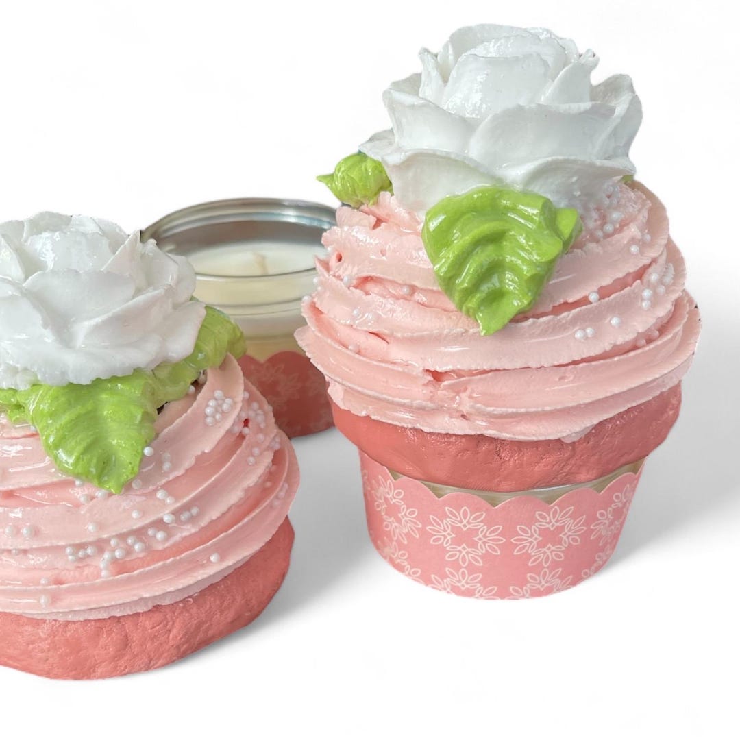 Rose Scented Candle With White Rose Candle Topper - Etsy