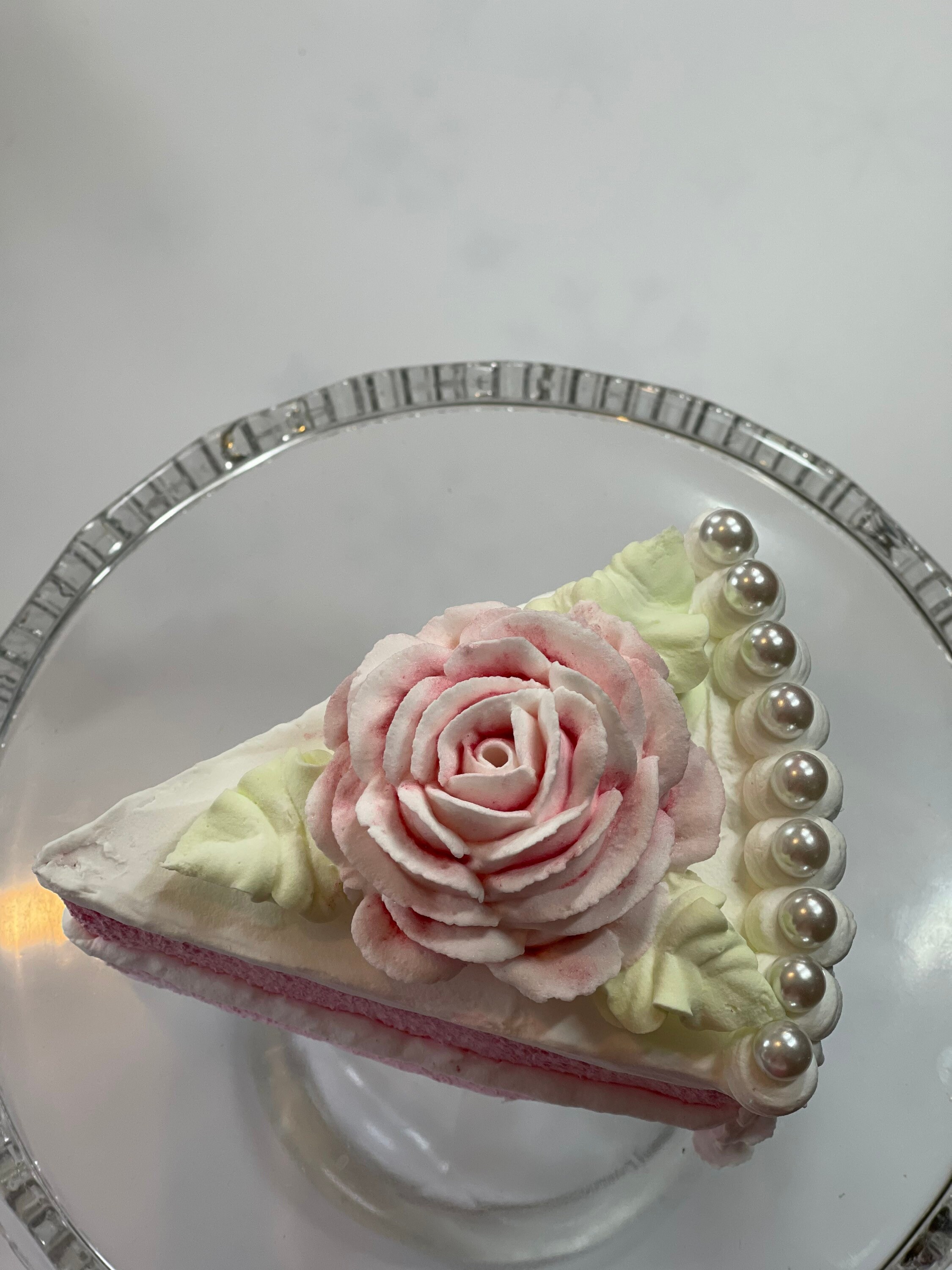 Faux Shabby Chic Rose Cake Slice - Etsy