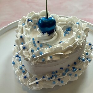 Faux Blue Cherry Heart Cake/fake Cake - Etsy