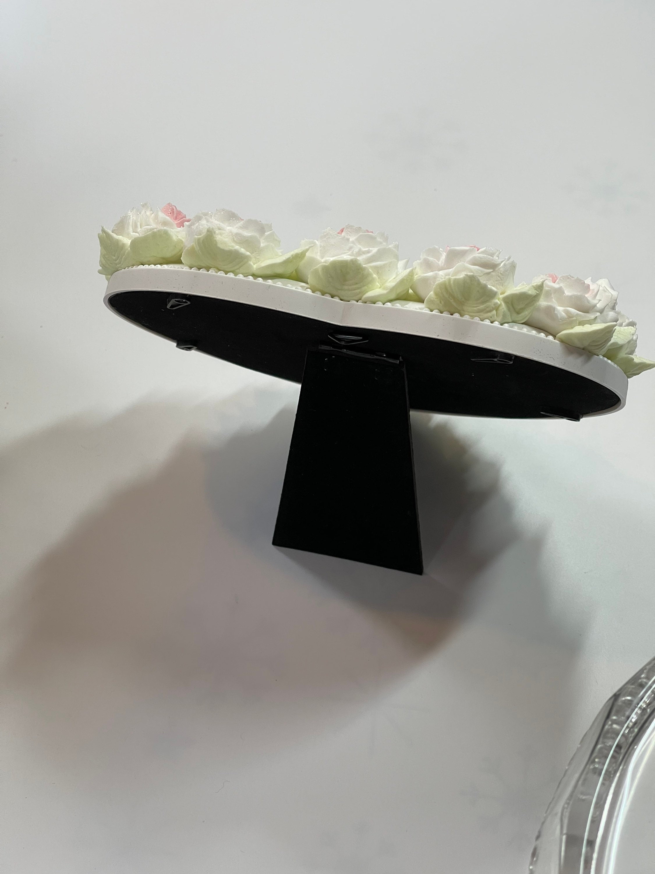 White and Light Pink Faux Cake Mirror With Roses - Etsy