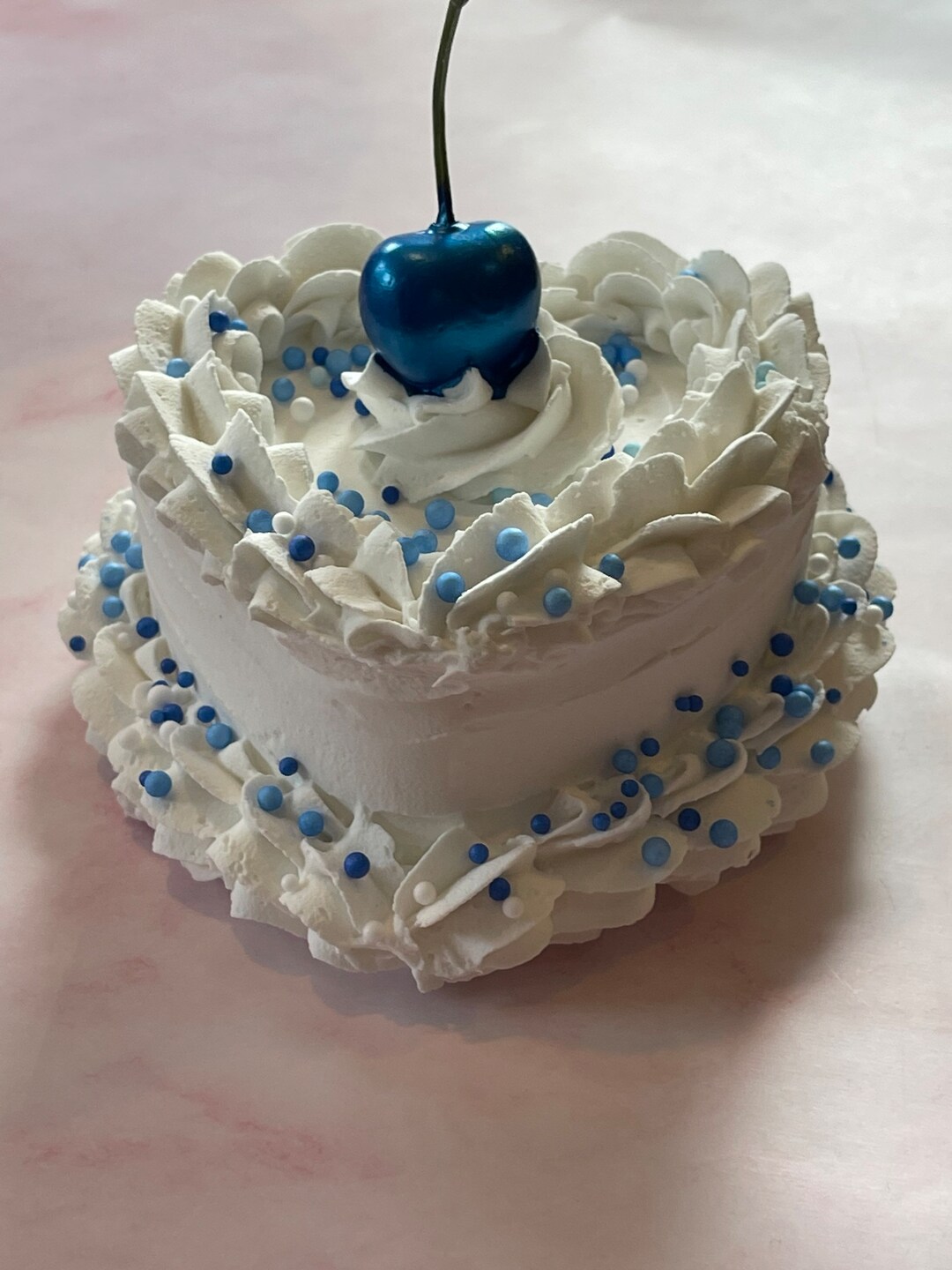 Faux Blue Cherry Heart Cake/fake Cake - Etsy
