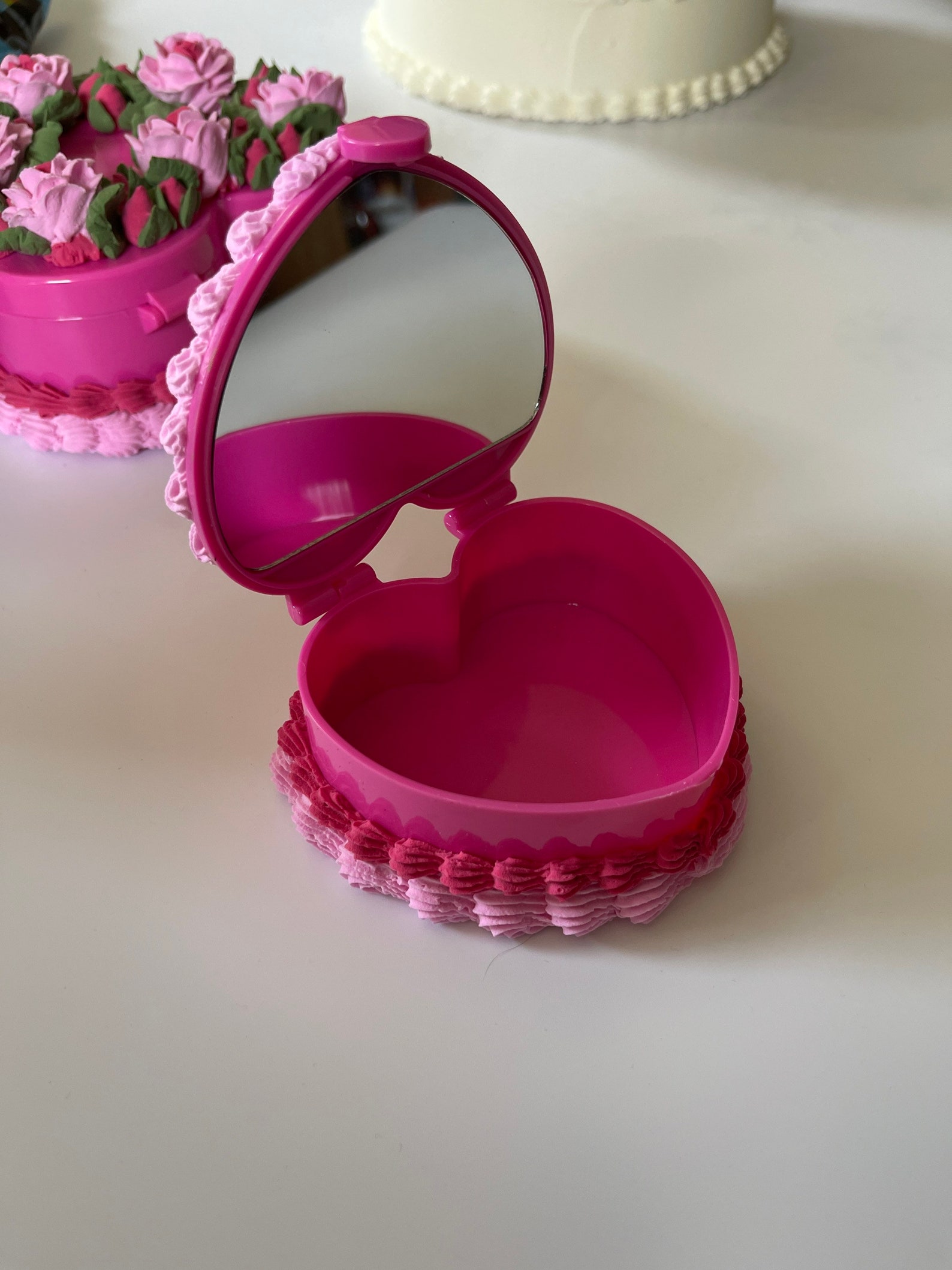 Faux Small Pink Rose Jewelry Cake Box - Etsy