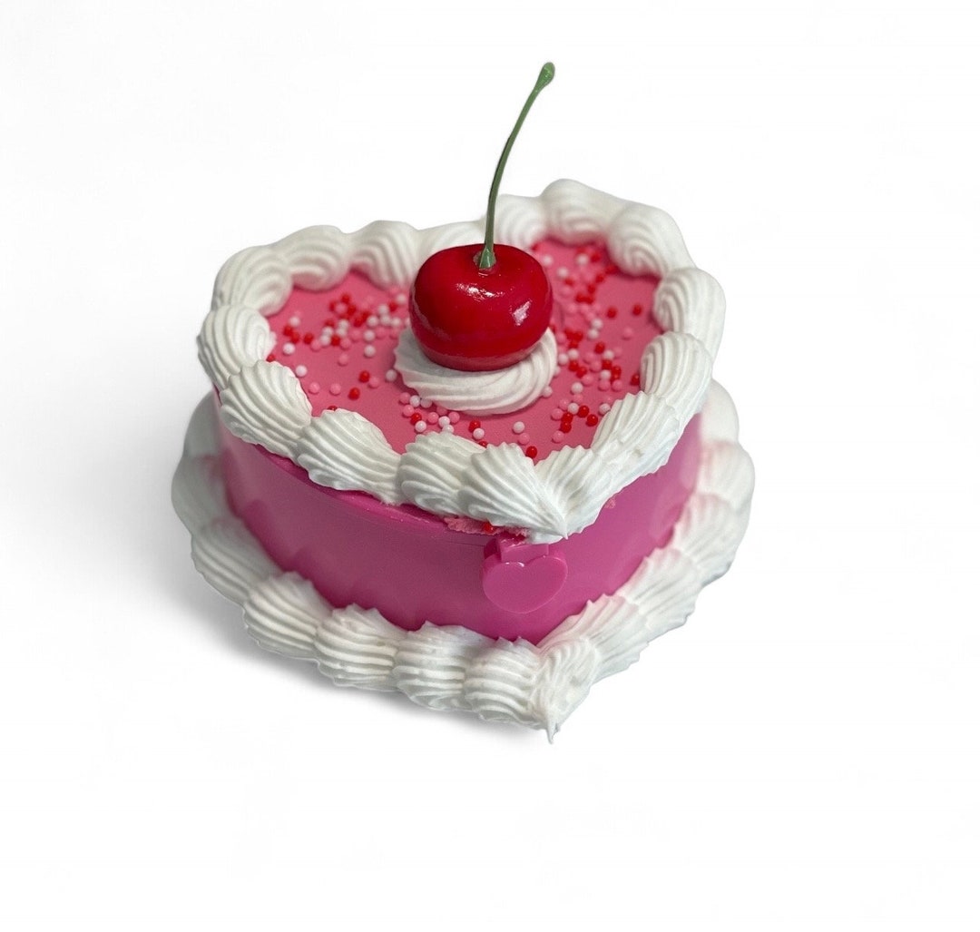 Glorious Small Pink Jewelry Box With Shells, Sprinkles, and a Cherry - Etsy