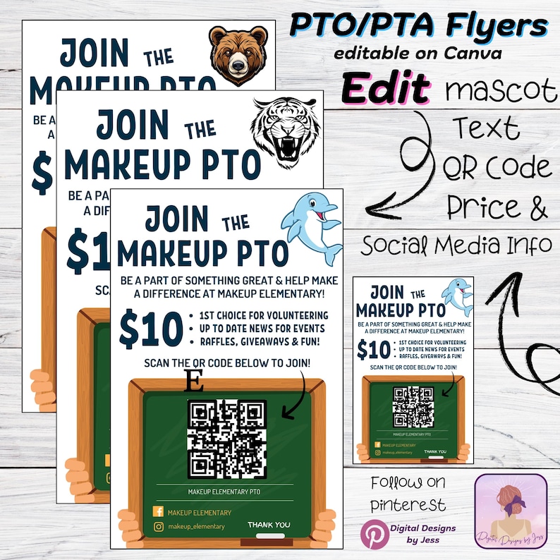 Join the PTO Flyer / Join the PTA Template Flyer / Canva Editable Back ...