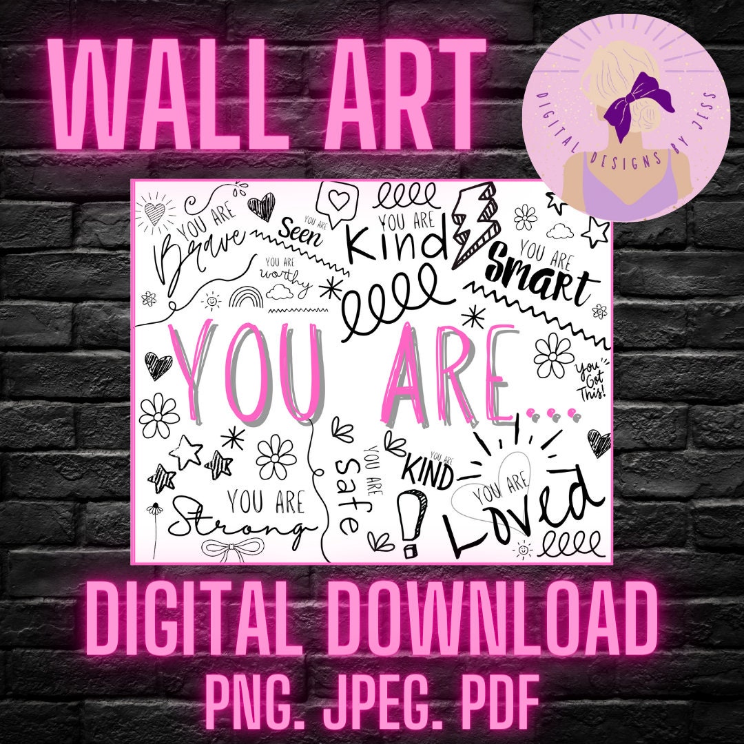 You Are Inspirational Wall Decor . Digital Download . Printable Wall ...