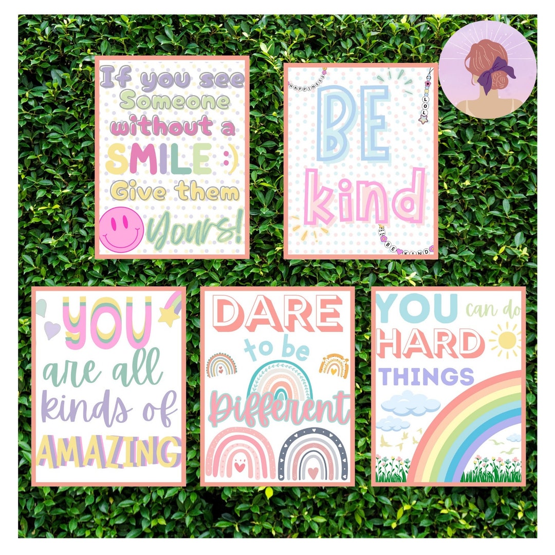 Pastel Classroom Decor . Digital Download . Instant Download . Rainbows ...