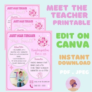 Meet the Teacher Instant Download . Digital Download . Disco Ball Meet ...