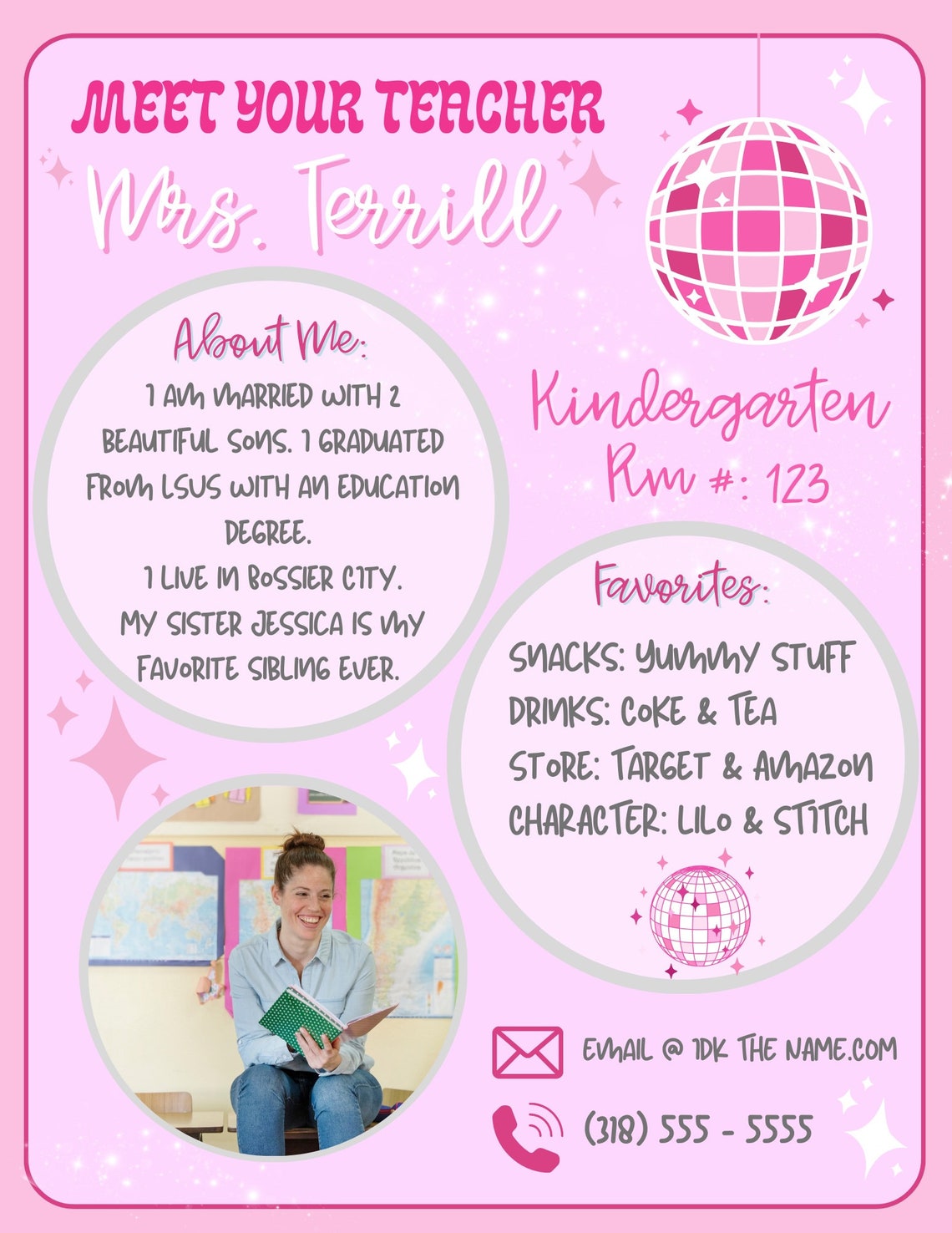 Meet the Teacher Instant Download . Digital Download . Disco Ball Meet ...