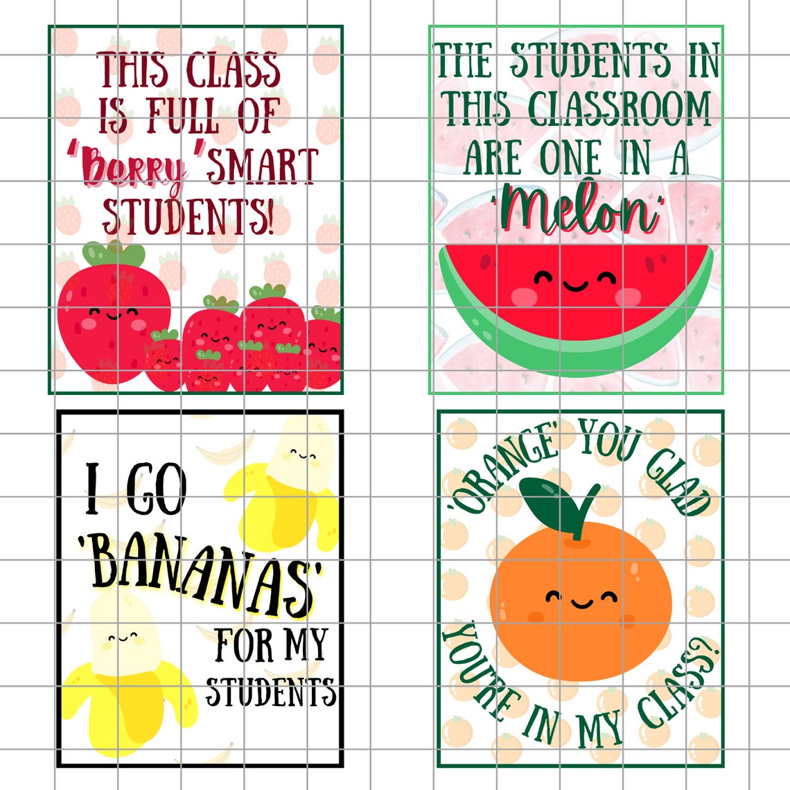 Classroom Decor Fruit I Smiling Fruit Room Decor I Instant Download I ...