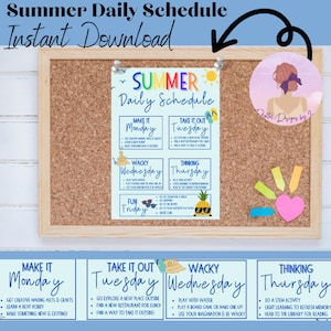 Kids Summer Daily Checklist . Instant Download . Summer Printable ...