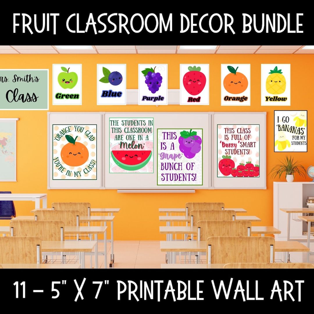 Classroom Decor Fruit I Smiling Fruit Room Decor I Instant Download I ...