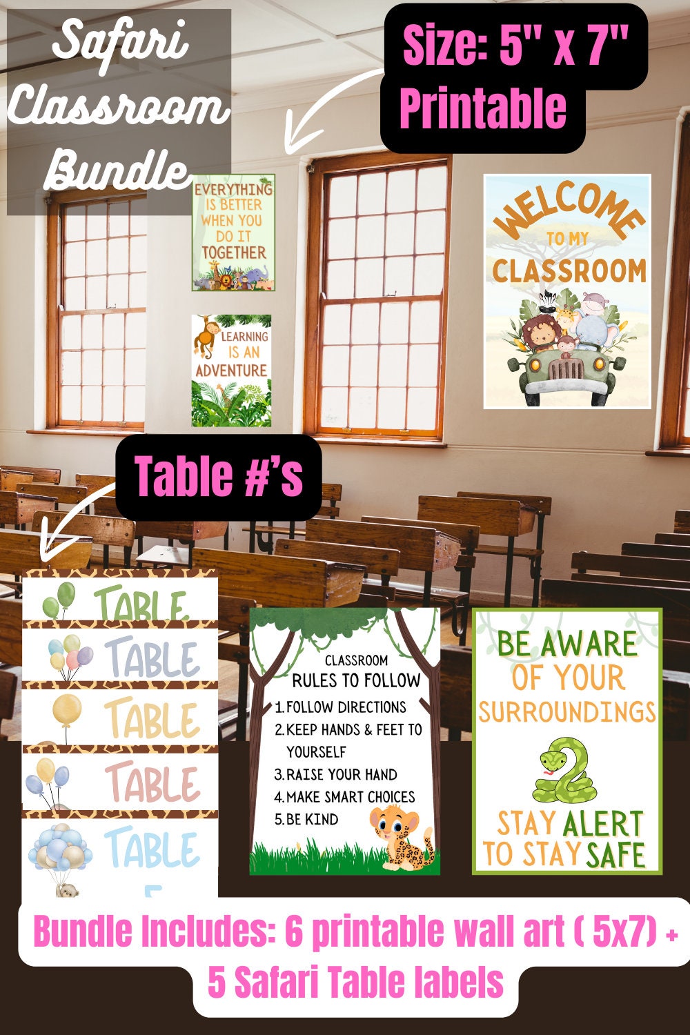 Safari Classroom Bundle Instant Download I Jungle Classroom Decor ...