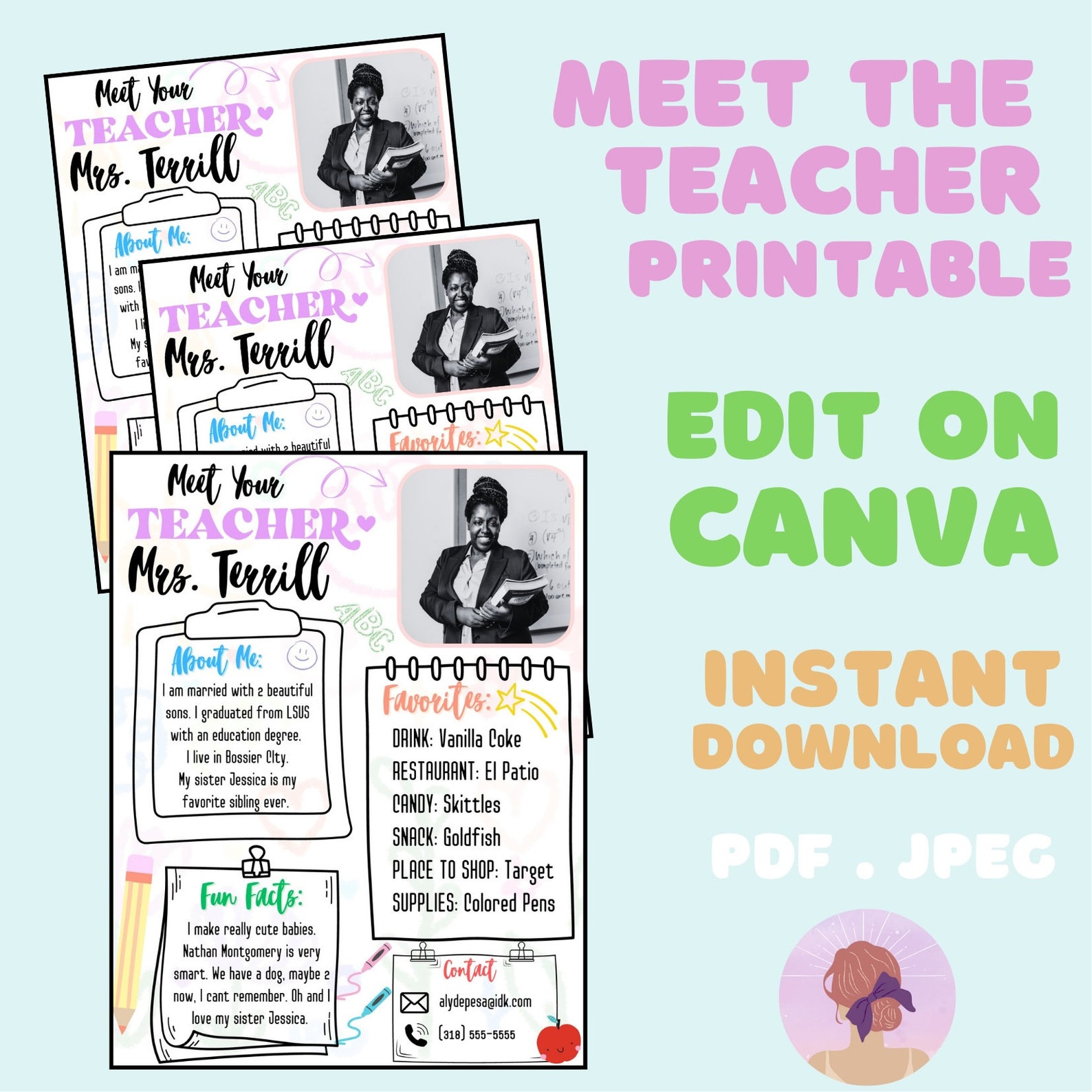 Meet the Teacher Instant Printable . Digital Download . Instant ...