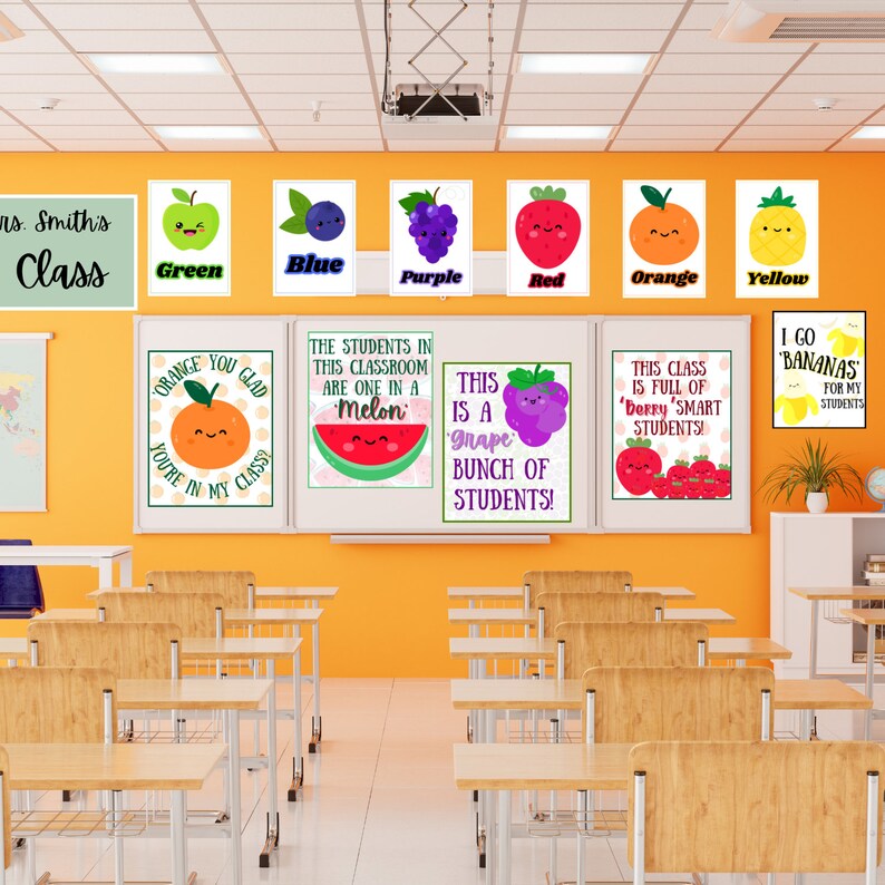 Classroom Decor Fruit I Smiling Fruit Room Decor I Instant Download I ...