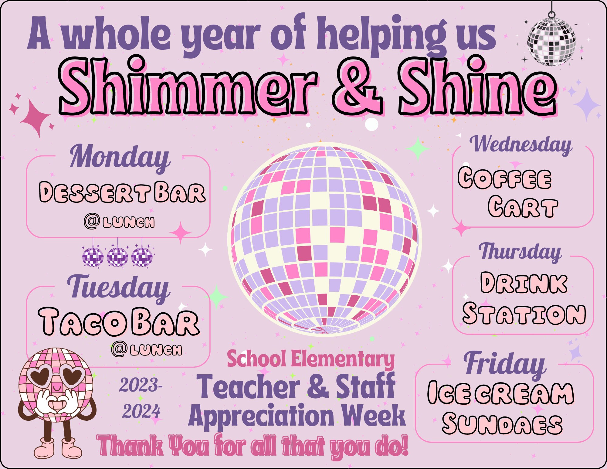 Teacher Appreciation Template . Canva Edit . Instant Download . Digital ...