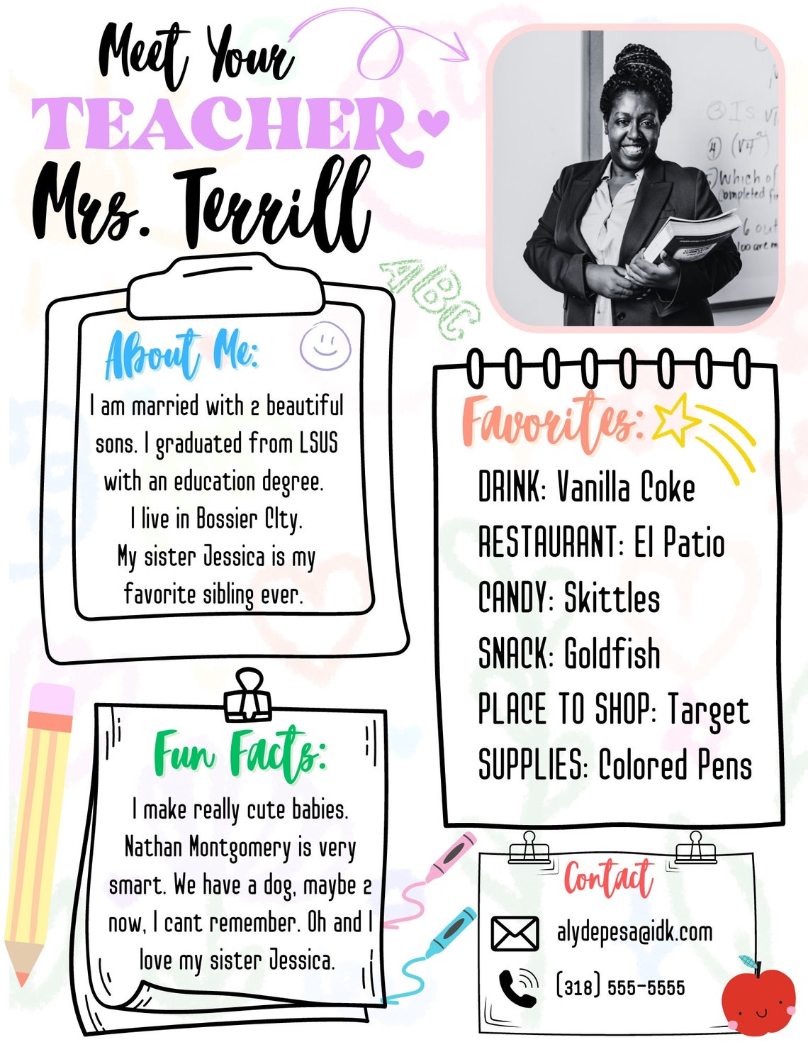 Meet the Teacher Instant Printable . Digital Download . Instant ...