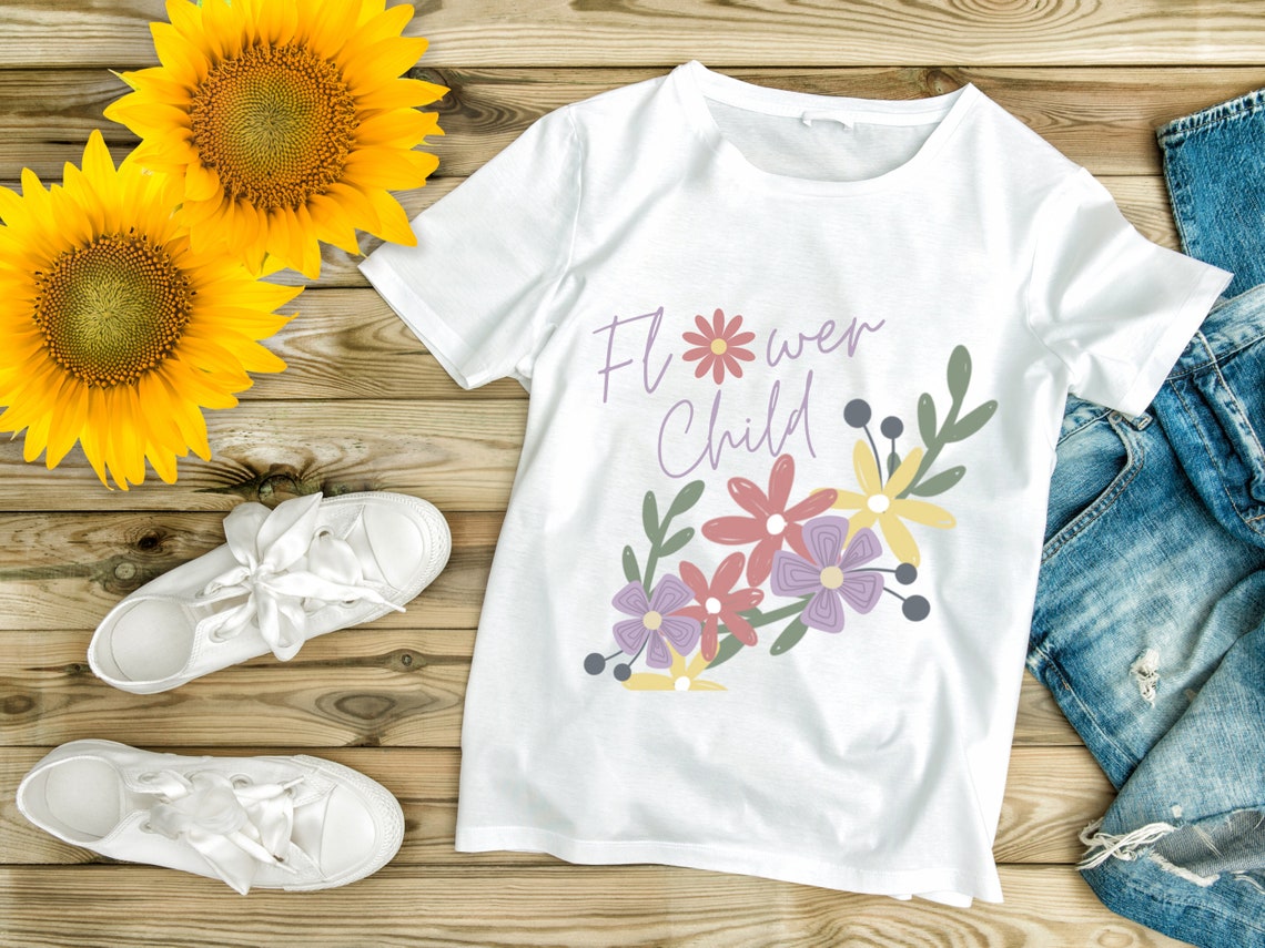SVG Flower Child SVG Floral SVG kids Wear Digital - Etsy