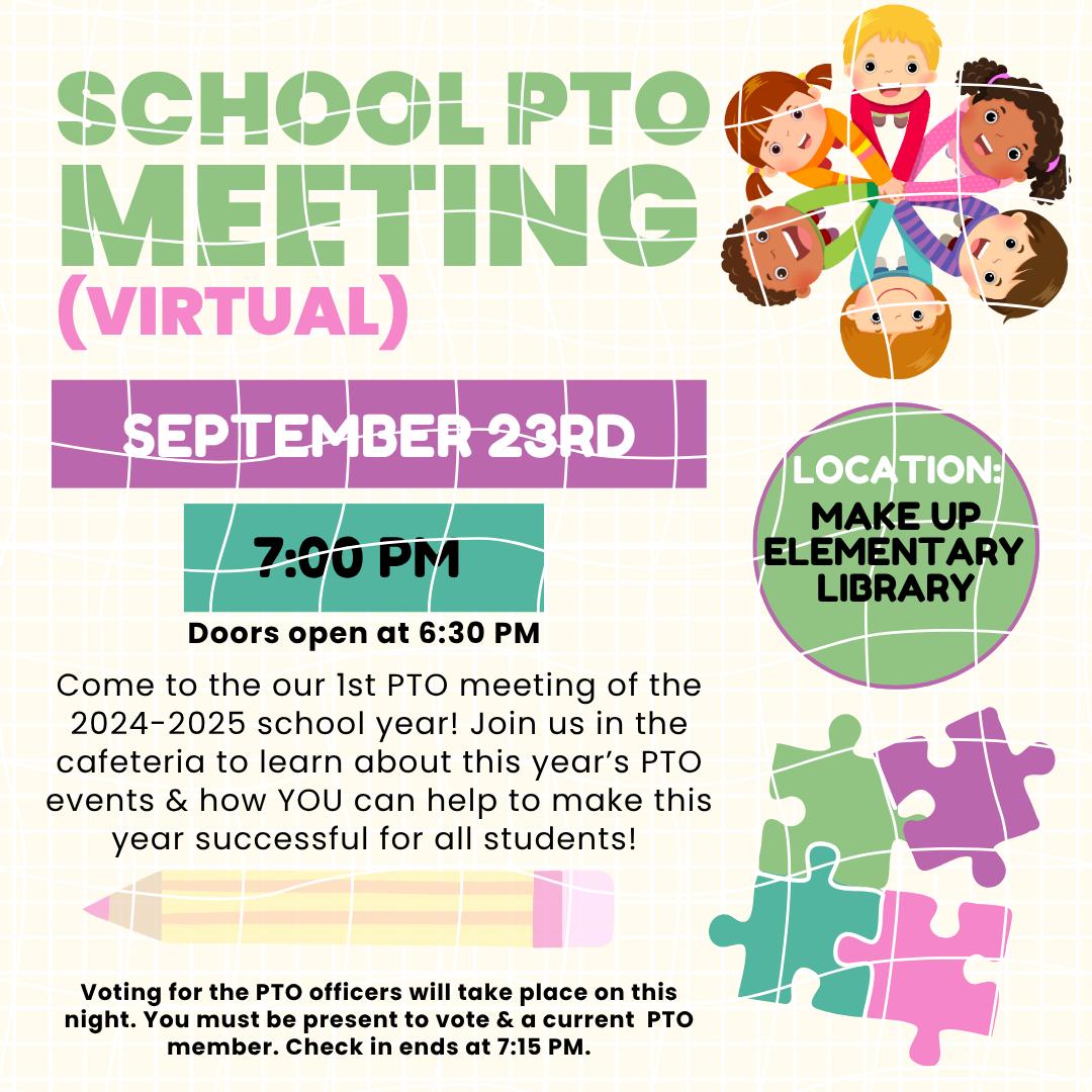 Editable PTO Meeting Flyer Template, Canva Invitation (instant Download ...