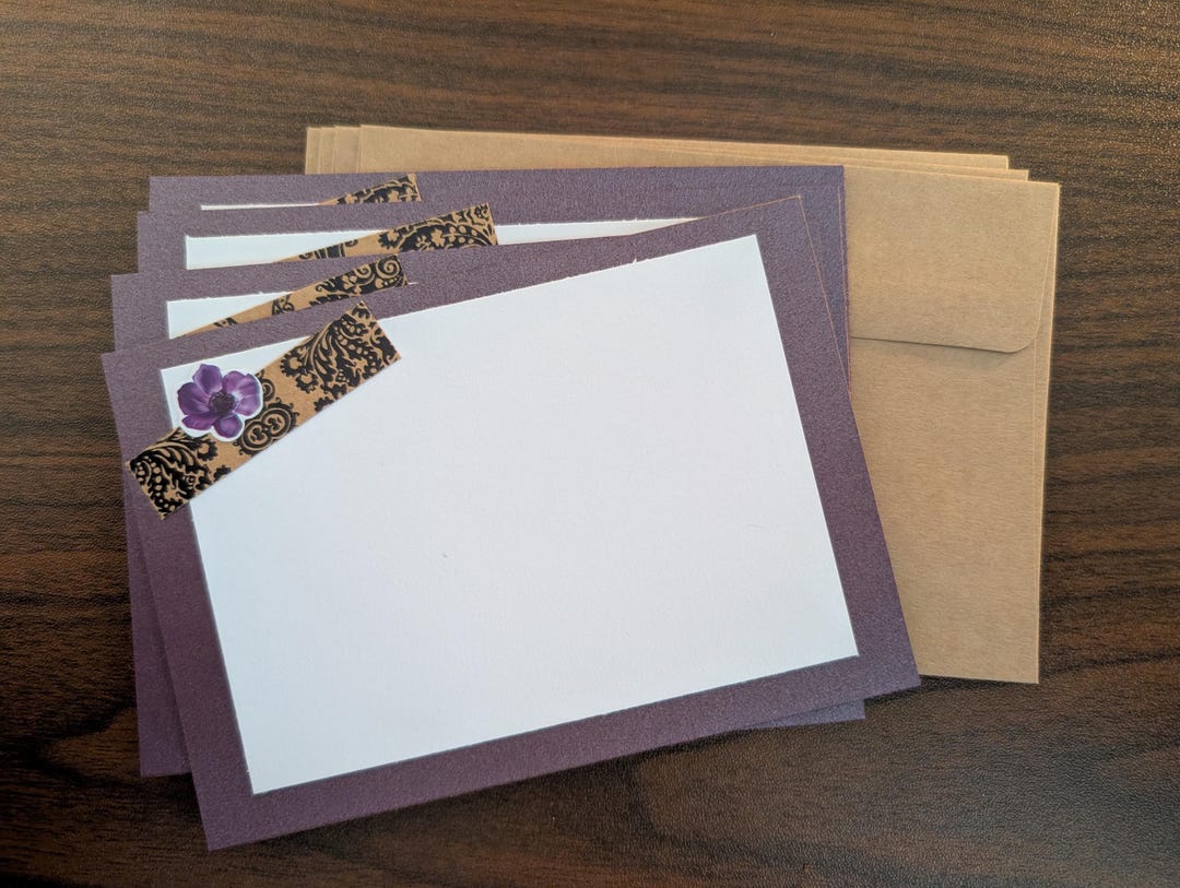 Floral Handmade Blank Note Cards (set of 4) - Etsy