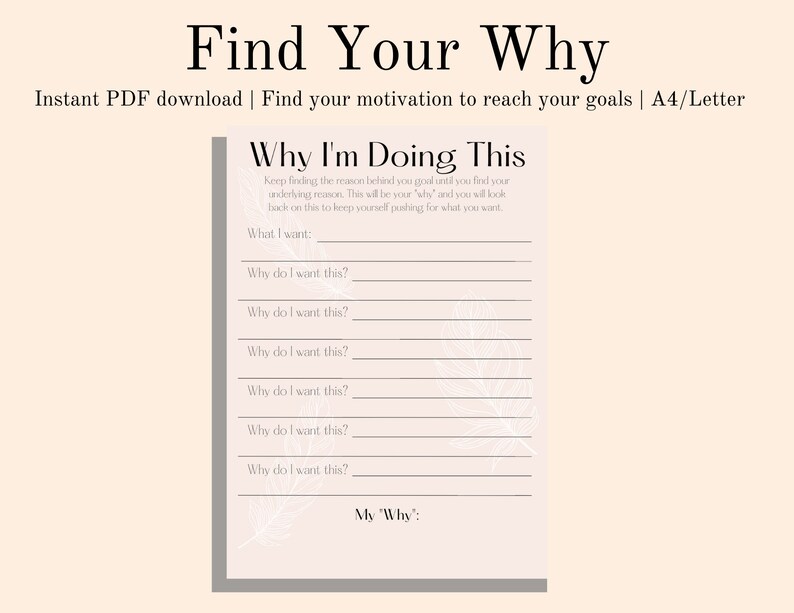 Find Your Why Printable Portrait A4/letter Instant PDF | Etsy