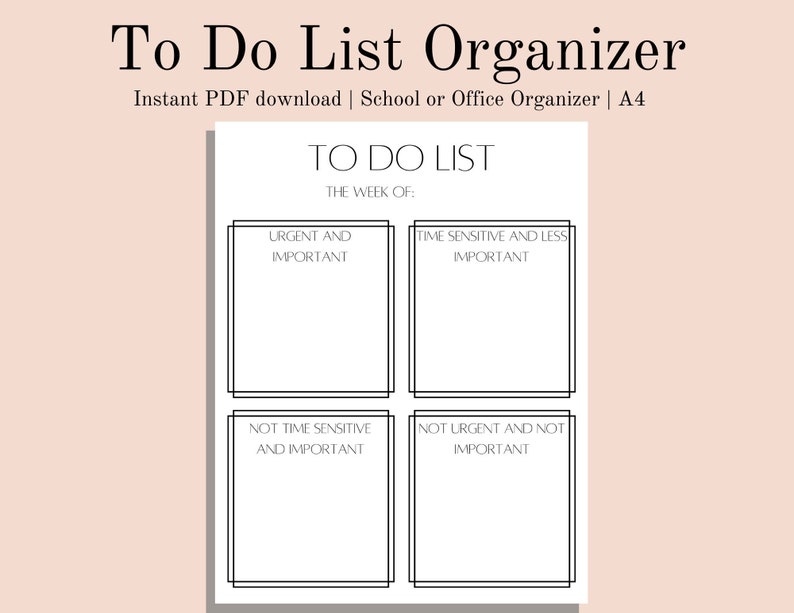 To Do List Organizer School Organizer Office Organizer - Etsy