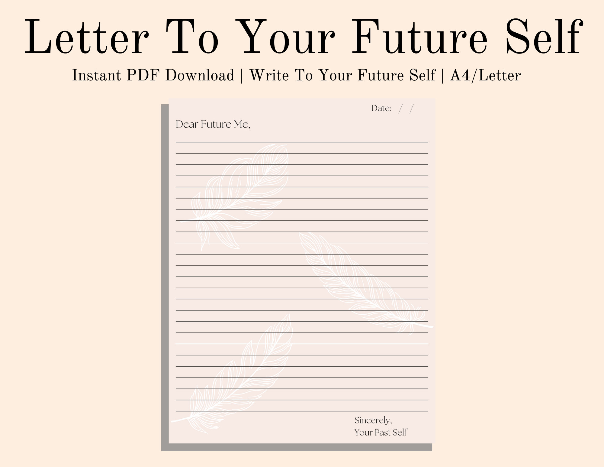 Letter to Your Future Self Printable Portrait A4/letter | Etsy