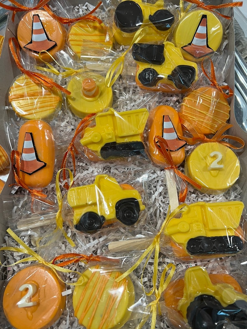 Construction Chocolate Dipped Party Treats Oreos Chocolate - Etsy