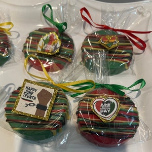 Chocolate Dipped Juneteenth Treats. Juneteenth Chocolate Pops ...