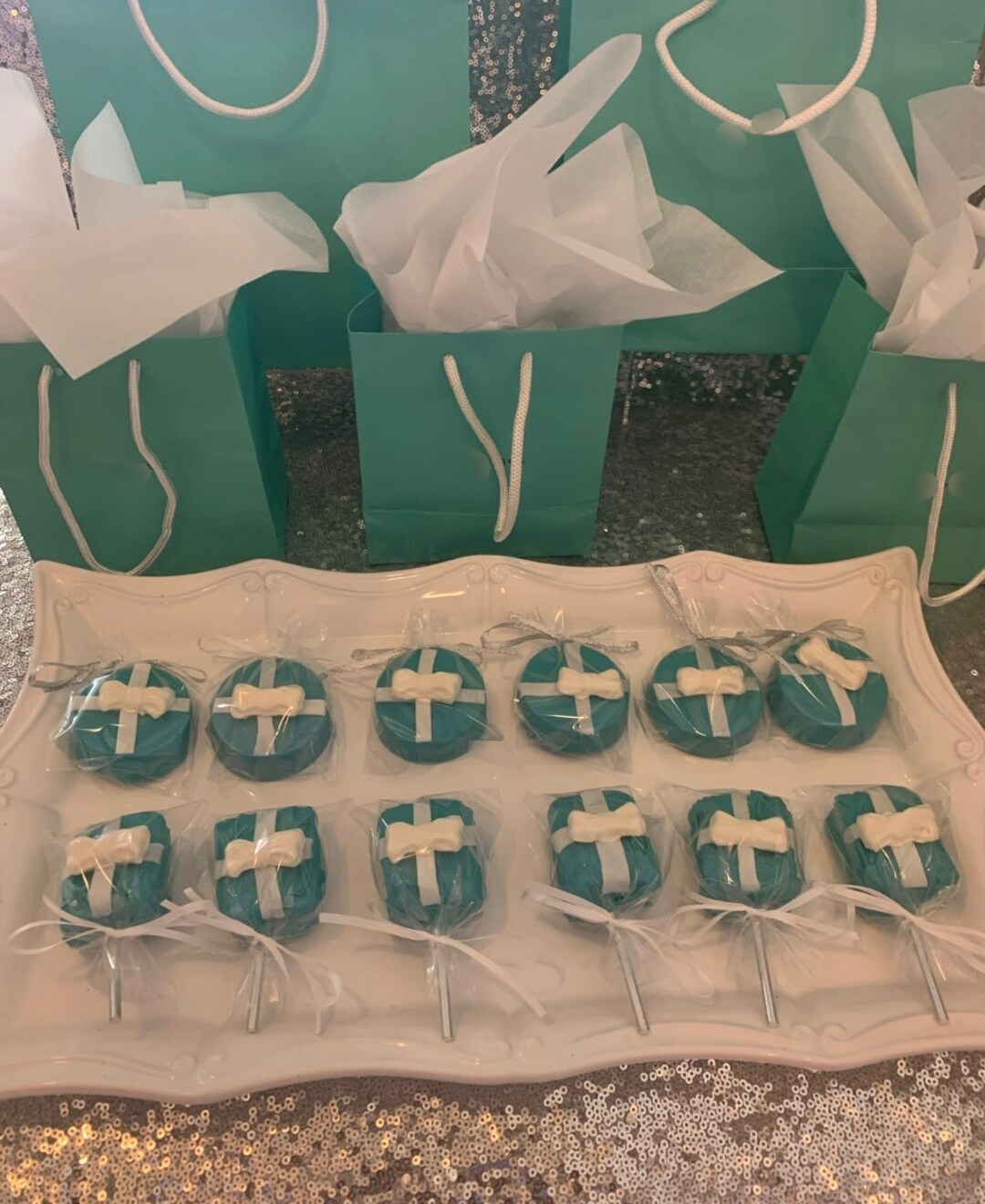 Gorgeous Aqua Turquoise Gift Box Chocolate Dipped Treats. Gift Box ...