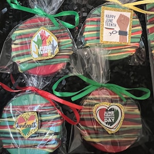 Chocolate Dipped Juneteenth Treats. Juneteenth Chocolate Pops ...