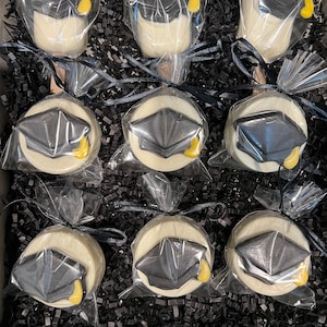 Chocolate Dipped Graduation Grad Cap Oreos and Chocolate Pops - Etsy