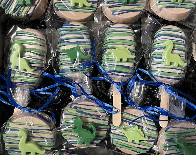 Cute Chocolate Dipped Dinosaur Party Treats, Chocolate Pops, Chocolate ...