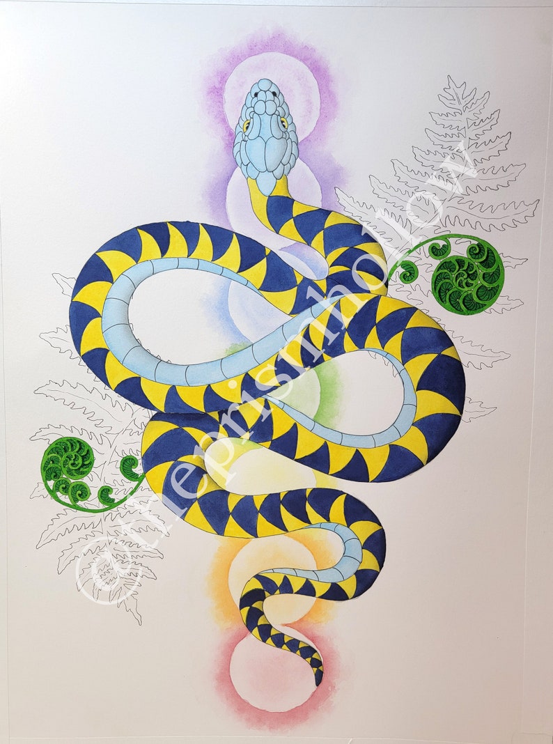 Rainbow Chakra Snake and Fern Shirt, Kundalini Yoga Meditation ...