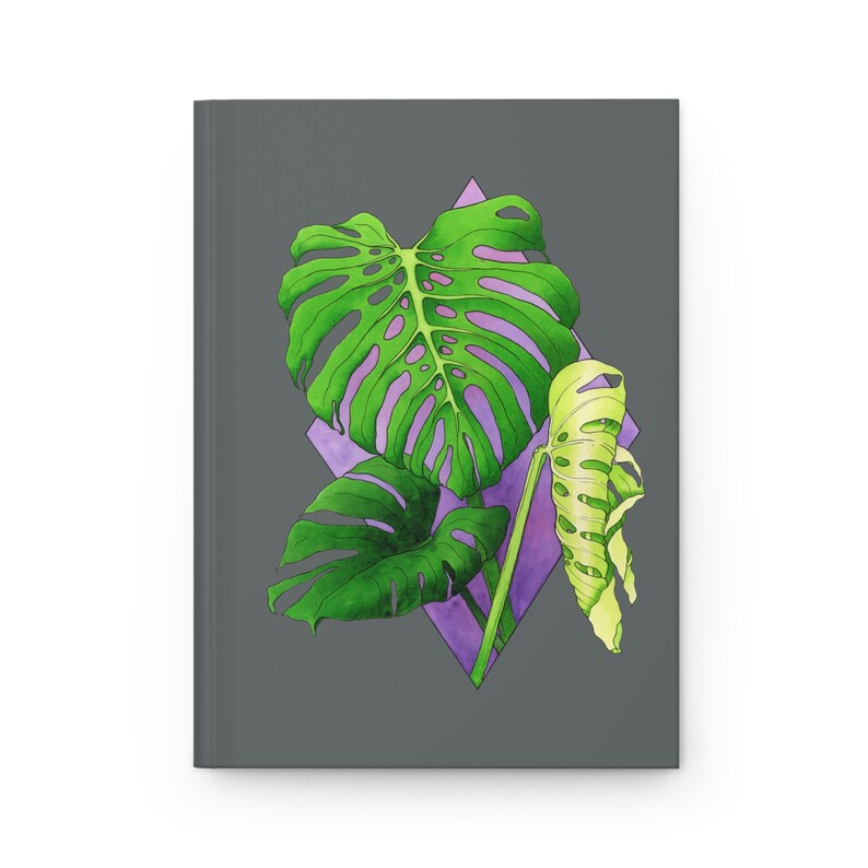 Monstera Hardcover Journal, Tropical Houseplant Botanical Design ...