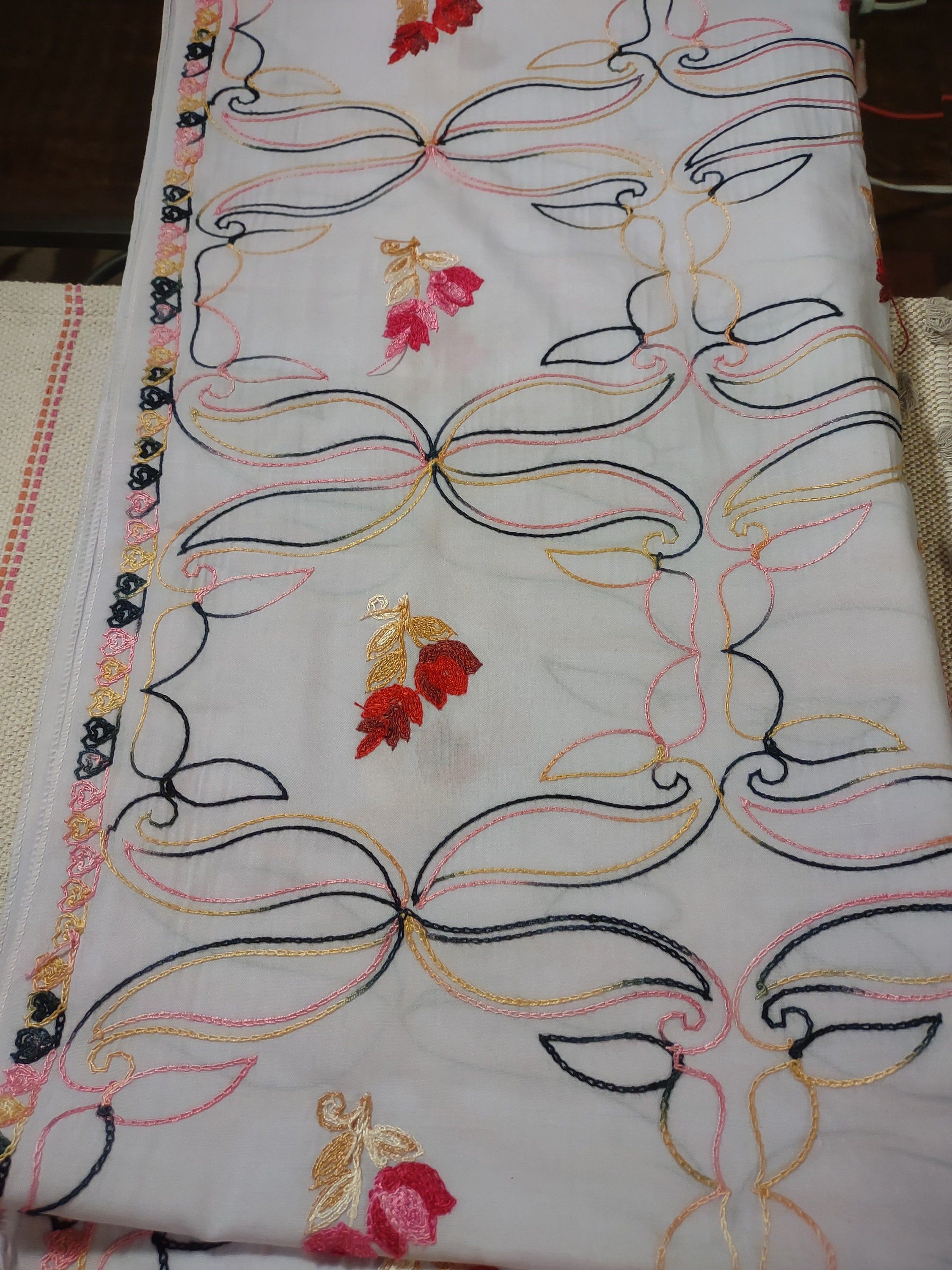 Pakistani Shawl With Full Embroidery Chadar Dupatta Stole Wrap - Etsy