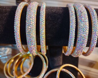 Indian Hyderabad Nizami 18-piece Bangle / Joda Set for Both Hands Kangan With Studded Stones ...