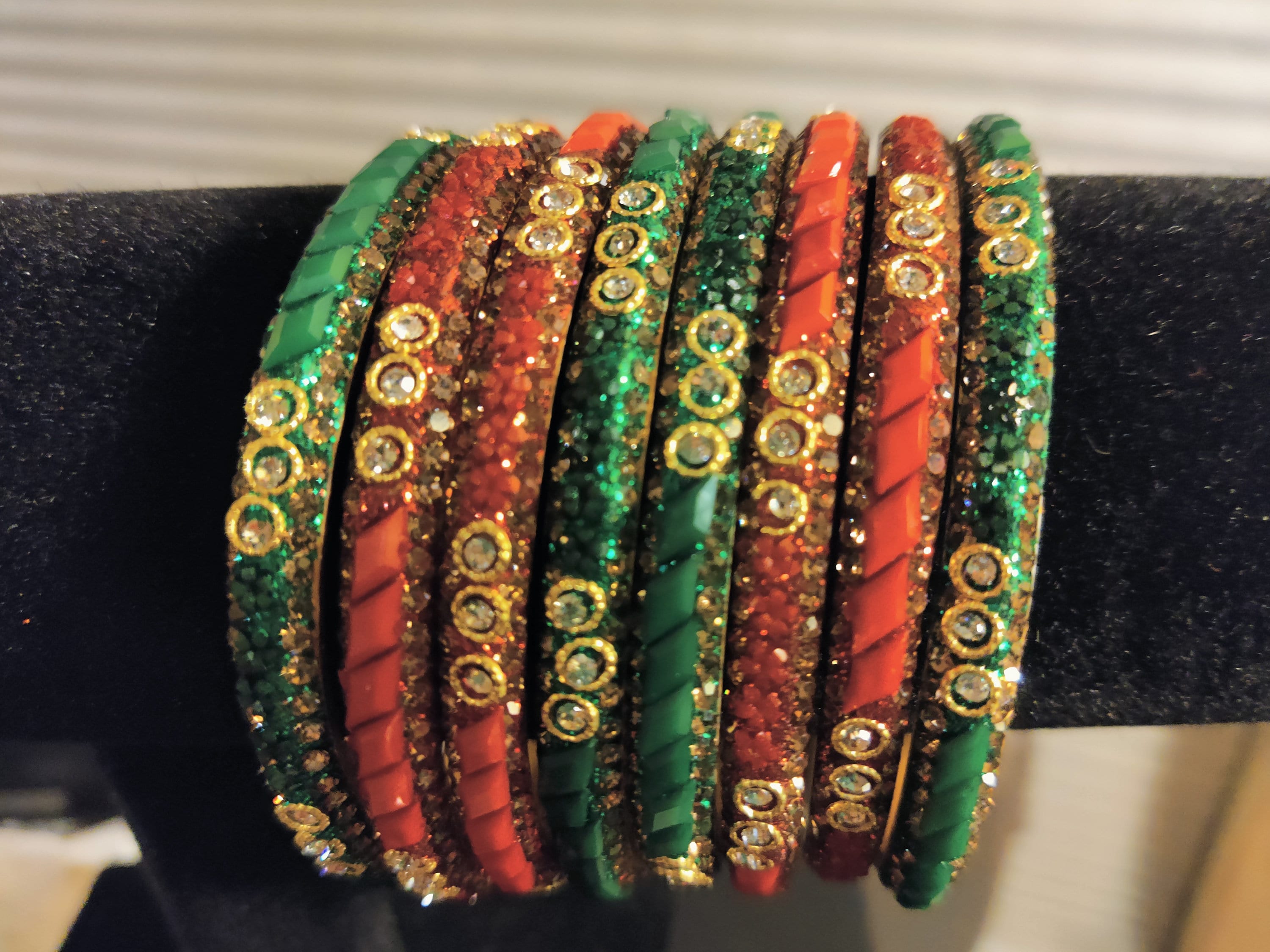 Hyderabadi Bangles Set: Indian Kangan Bracelet With Studded Stones ...
