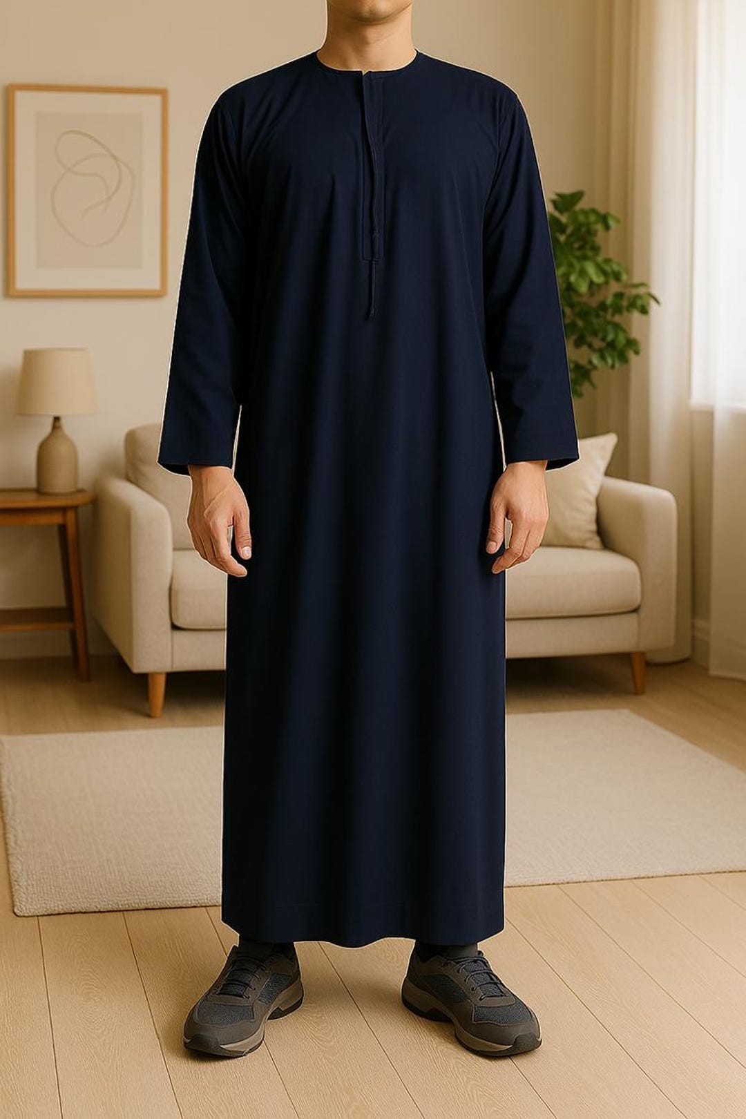 Embroidered Islamic Jubba Thobe: Muslim Men's Middle Eastern Clothing ...