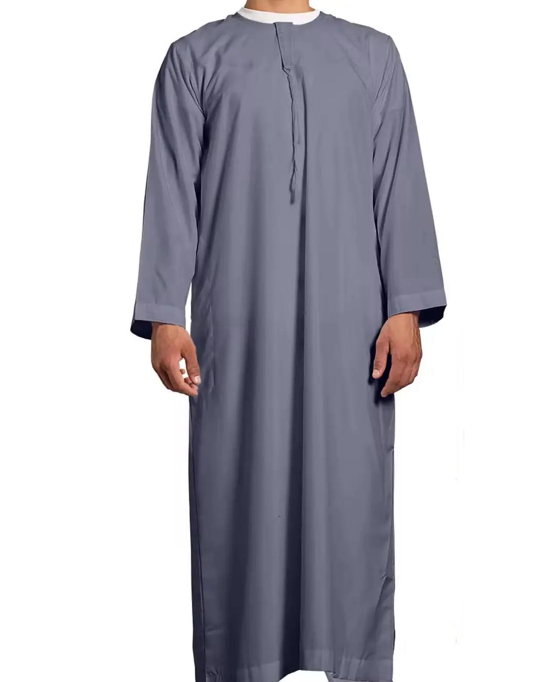 Embroidered Islamic Jubba Thobe: Muslim Men's Middle Eastern Clothing ...