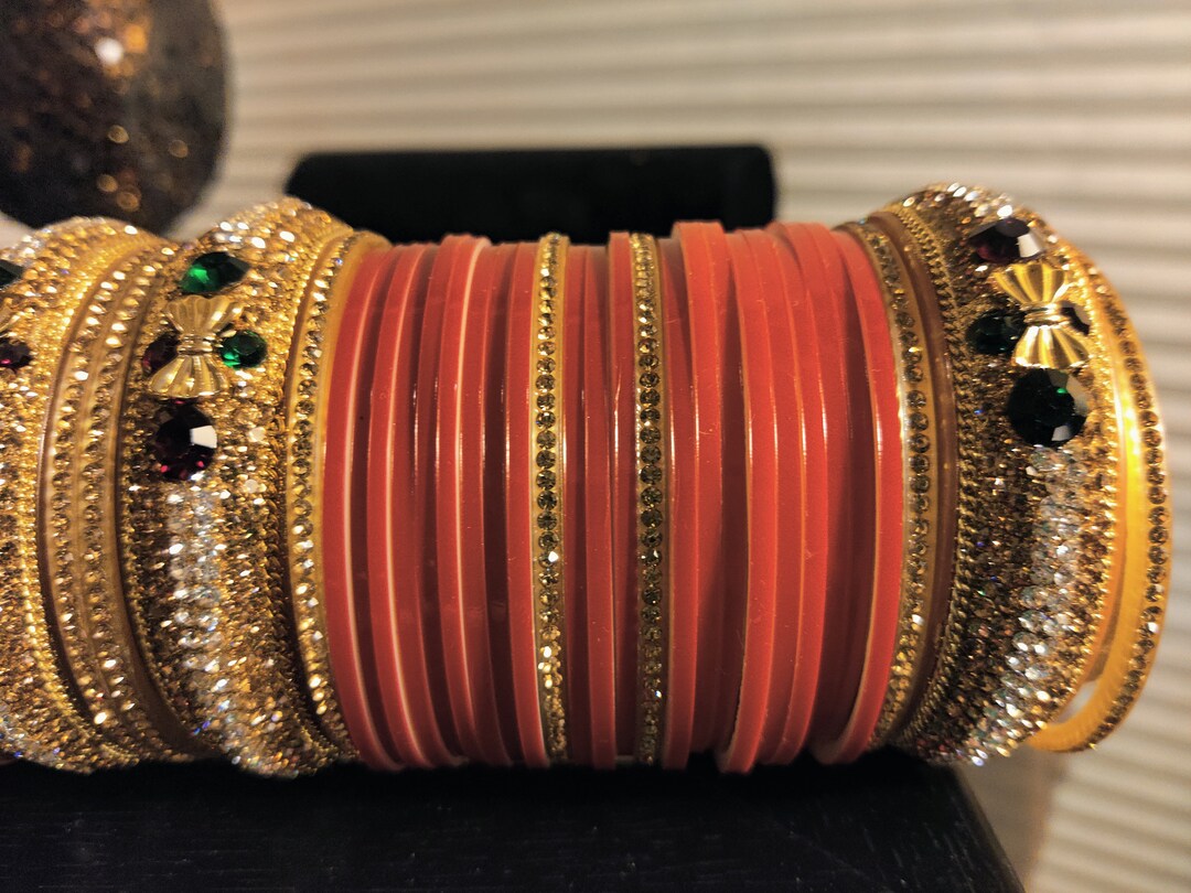 Indian Hyderabadi Nizami | Dulhan Bride Bangle 58-piece Joda Set Kangan ...