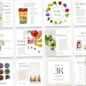 80 Nutrition Social Media Post Templates | Health Wellness Coach ...