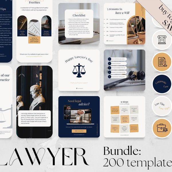 60 Lawyer Social Media Posts Templates Law Firm Legal Office, Attorney ...