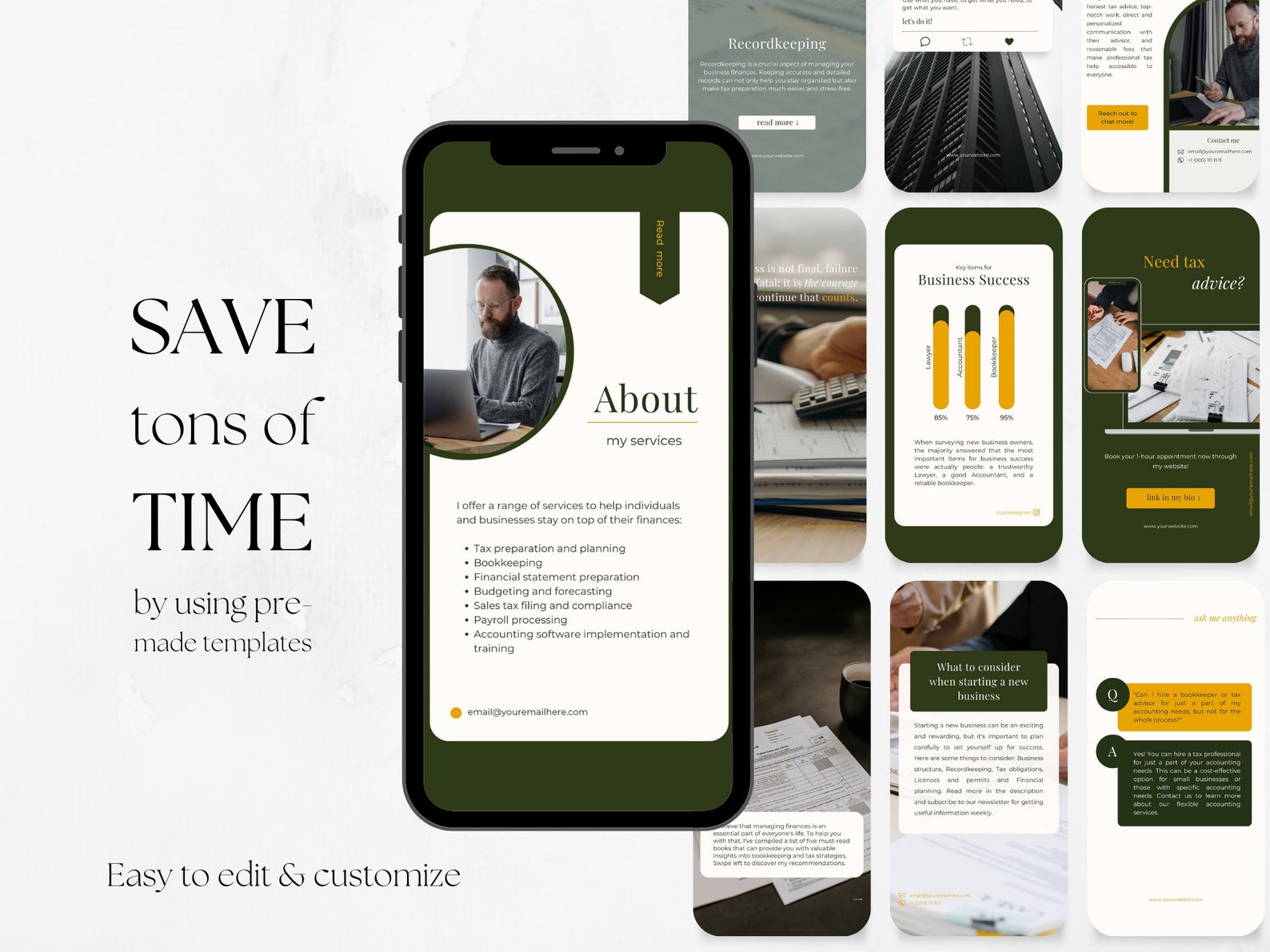 60 Accounting Bookkeeping Tax Social Media Stories Templates | Firm ...