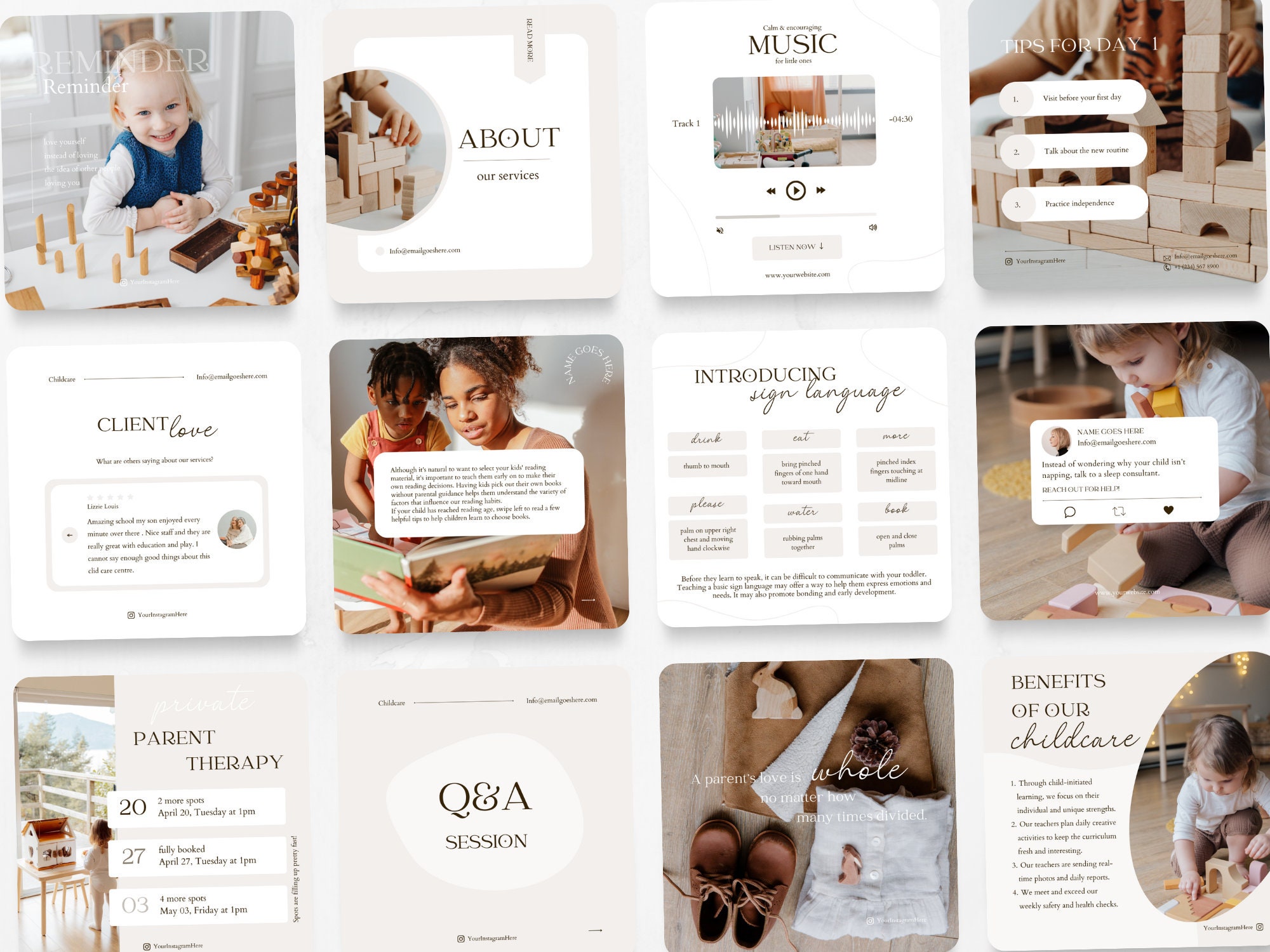 50 Childcare Social Media Posts Templates | Montessori Child Care ...
