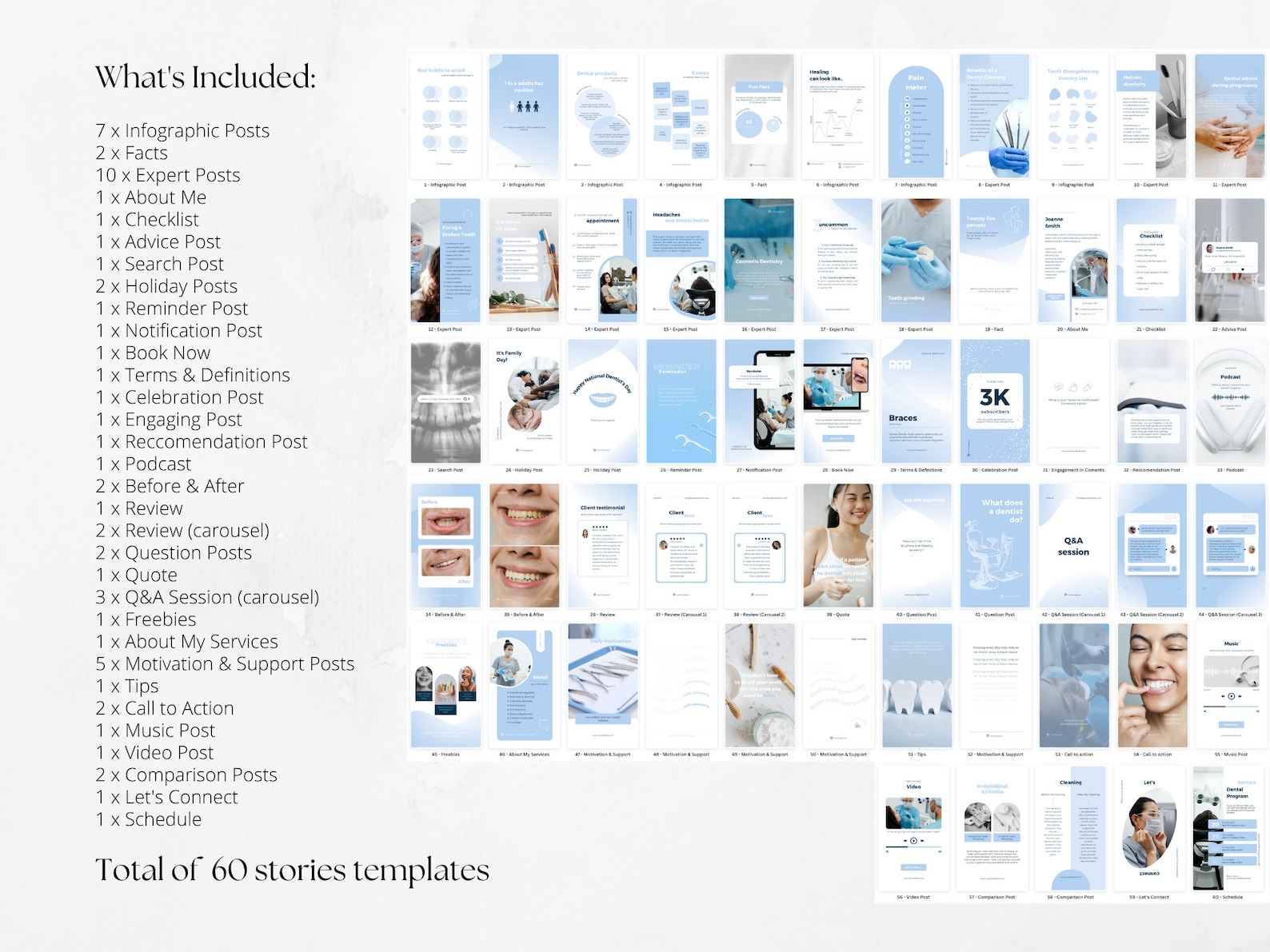 60 Dental Social Media Story Templates | Dentist Clinic Business ...