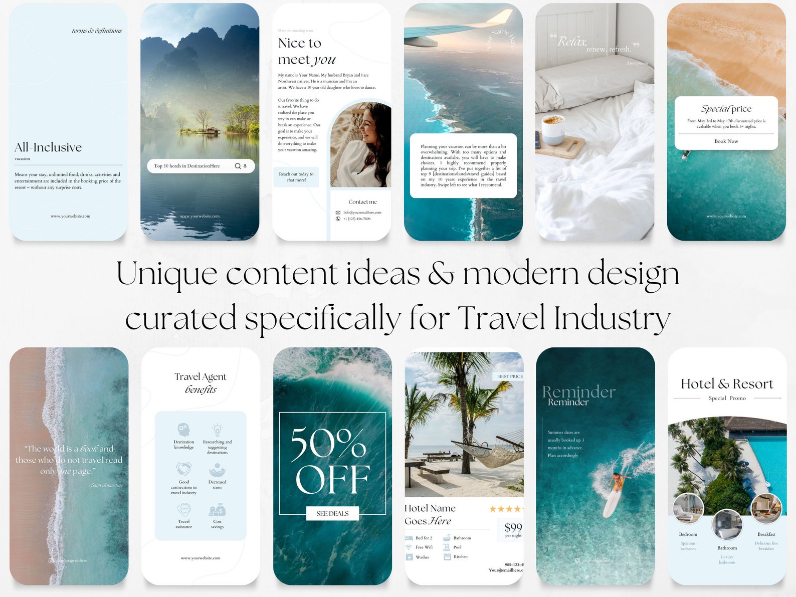 70 Travel Social Media Stories Templates | Facebook Instagram IG ...