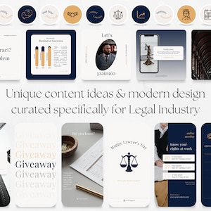 200 Lawyer BUNDLE: 60 Posts, 60 Stories, 80 Highlight Covers Template ...
