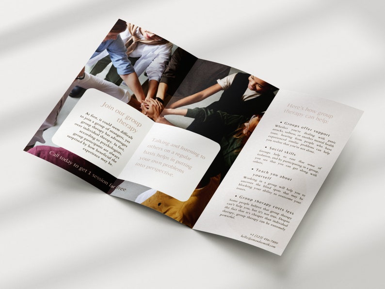 Psychologist Therapist Brochure | Trifold, Double Sided Flyer ...