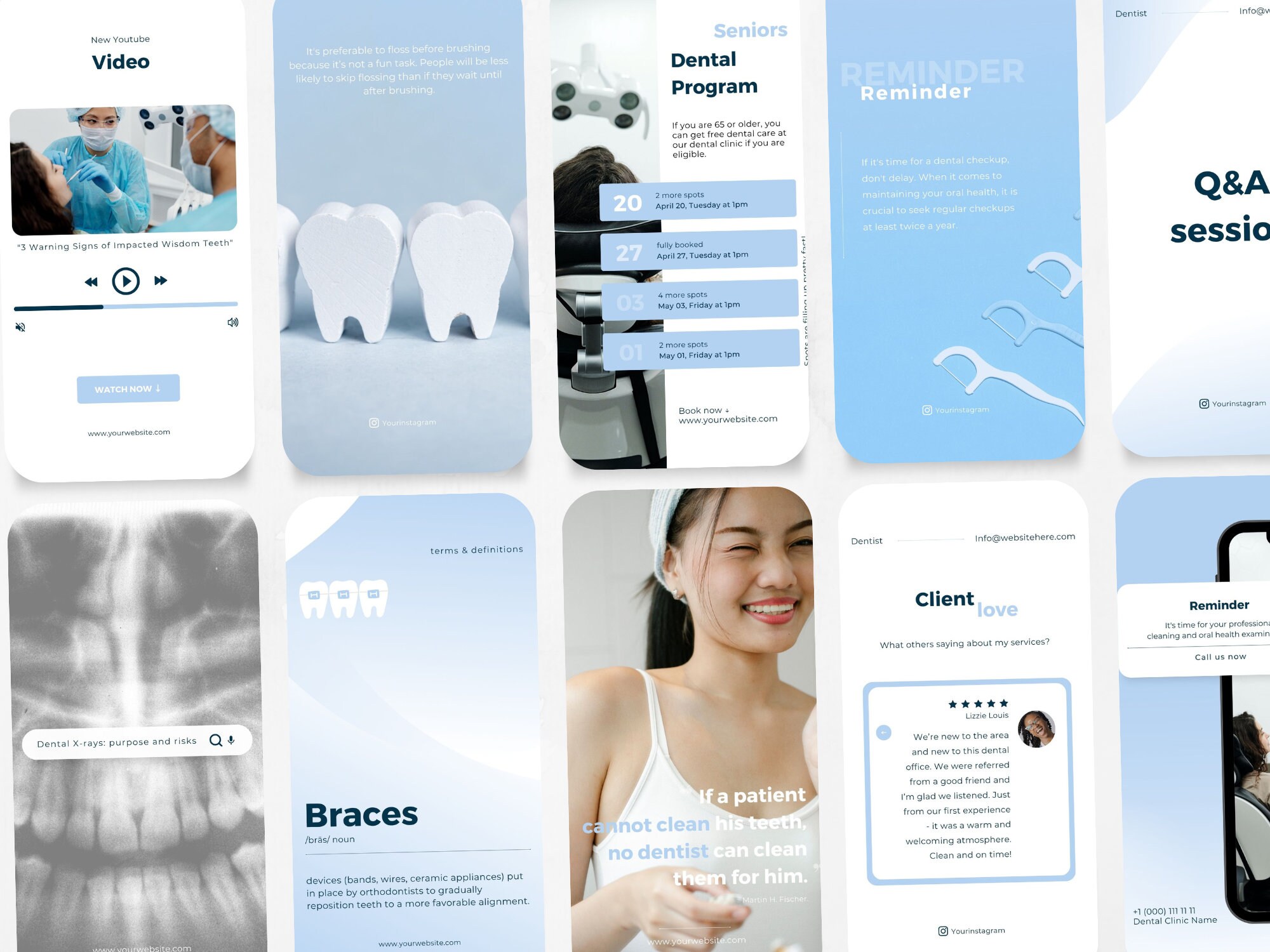 60 Dental Social Media Story Templates | Dentist Clinic Business ...
