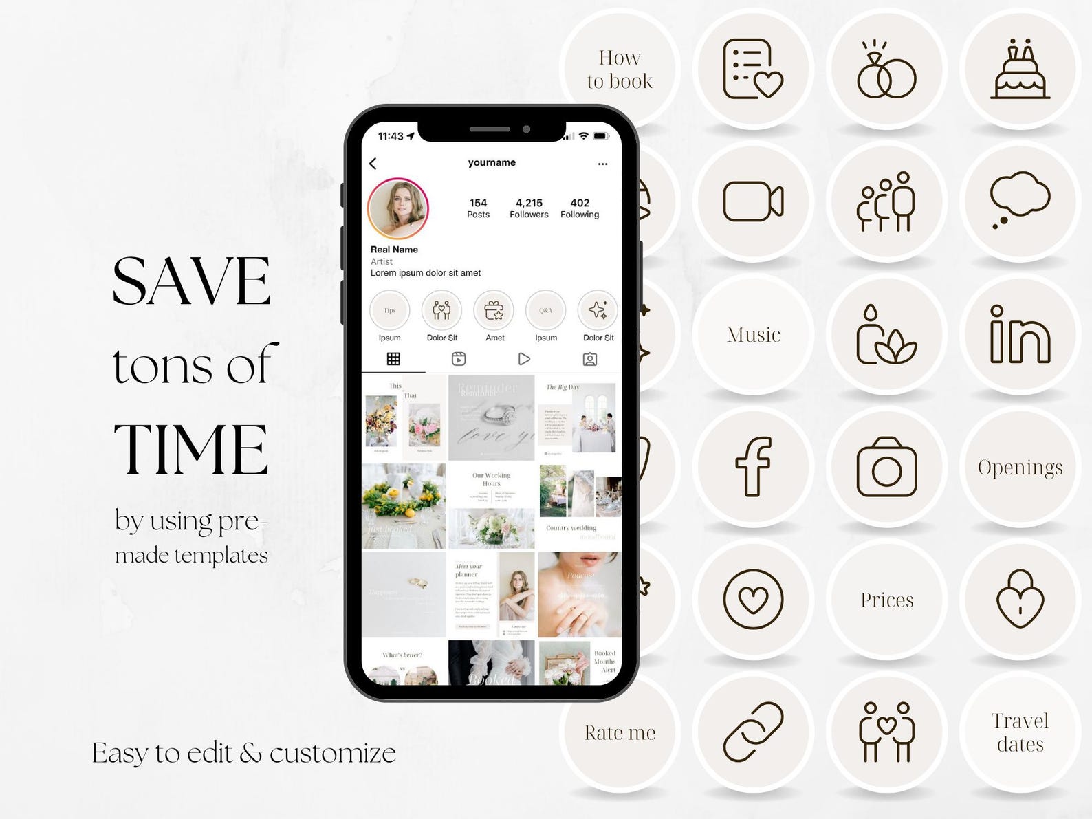 100 Wedding Planner Story Highlight Cover Templates | Instagram Circles ...
